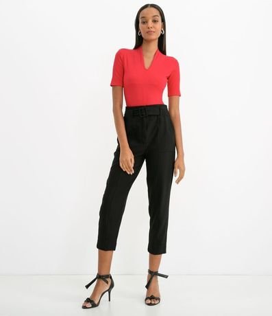 Body Manga Corta Liso con Escote en V | Renner