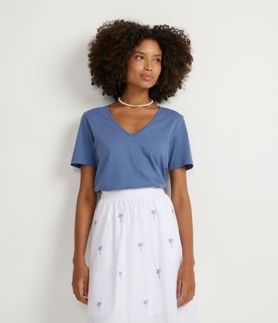 Blusa Básica en Media Malla con Escote V | Renner
