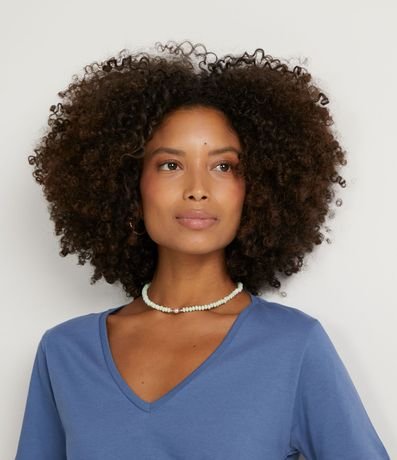 Blusa Básica en Media Malla con Escote V | Renner