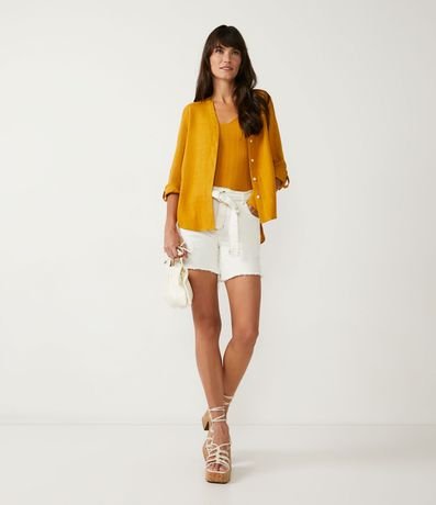 Camisa en Viscolino con Escote V | Renner