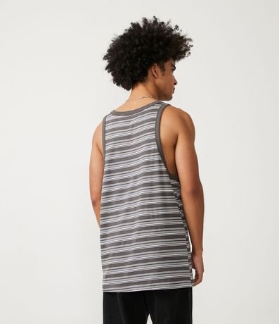 Remera Musculosa Sisada en Media Malla con Estampado Rayada | Renner