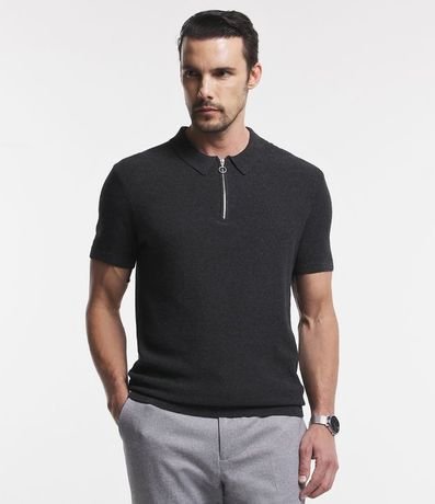 Polo Comfort en Modal con Textura y Cremallera en el Cuello | Renner