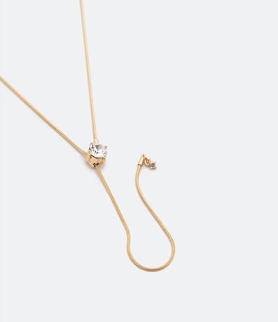 Collar Corbata Largo en Metal con Detalle de Brillos | Renner