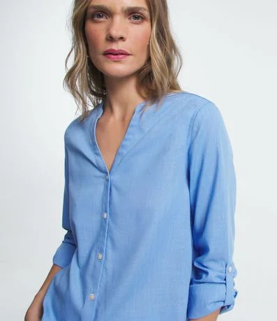 Camisa en Viscolino con Escote V | Renner