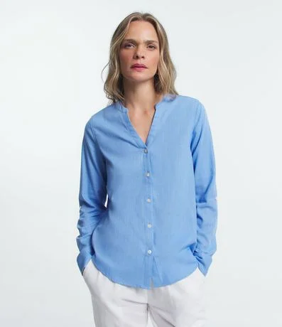 Camisa en Viscolino con Escote V | Renner