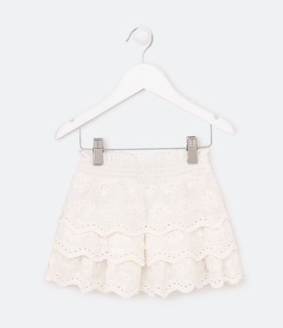 Pollera Infantil con Bordados Florales - Talle 01 a 05 años | Renner