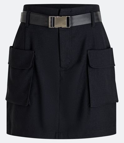 Pollera Cargo con Bolsillos Laterales y Cinturón | Renner