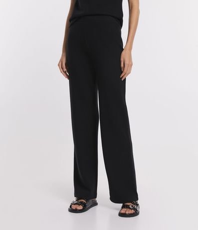 Pantalón Wide Leg de Punto con Cintura Elástica | Renner