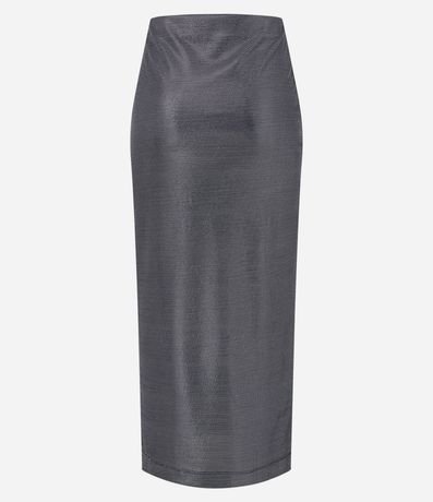 Pollera Midi Metalizada con Abertura Lateral | Renner