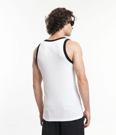 Musculosa Regular en Rib con Bordado de Calavera y Detalles ...