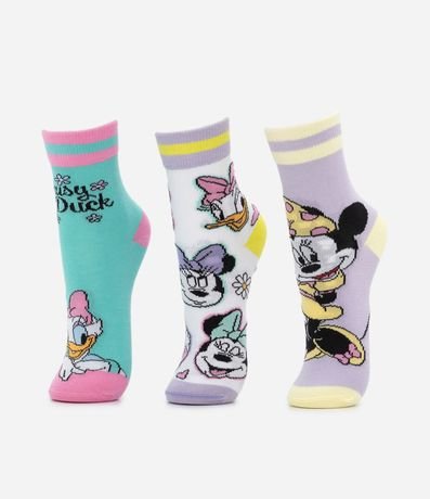 Kit 03 Pares de Medias Infantiles con Estampa Minnie y Daisy - Talle 19 ...