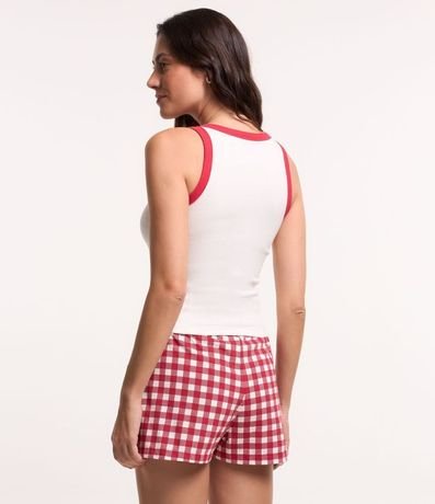Pijama Short Doll en Rib con Bordado Mickey | Renner