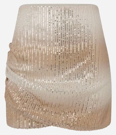 Pollera Corta en Lentejuela Metalizada Traspasada | Renner