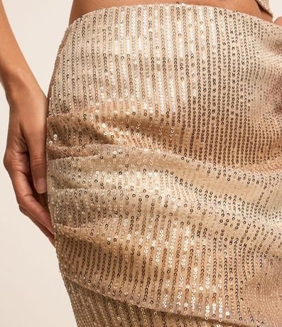 Pollera Corta en Lentejuela Metalizada Traspasada | Renner