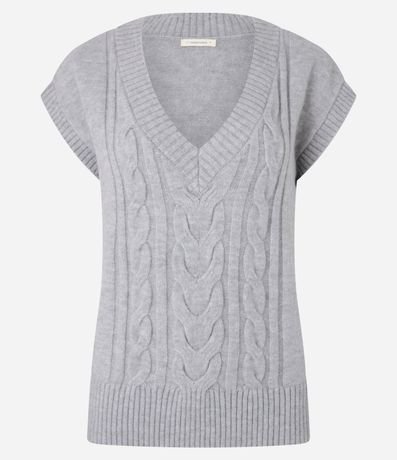 Chaleco de Punto con Textura Diferenciada y Escote V | Renner