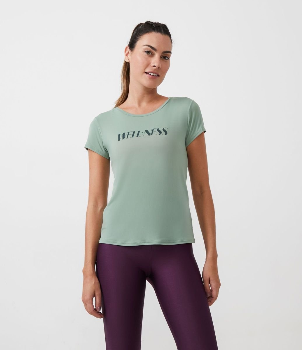 Remera Deportiva en Poliamida con Estampado Wellness O Clock | Renner