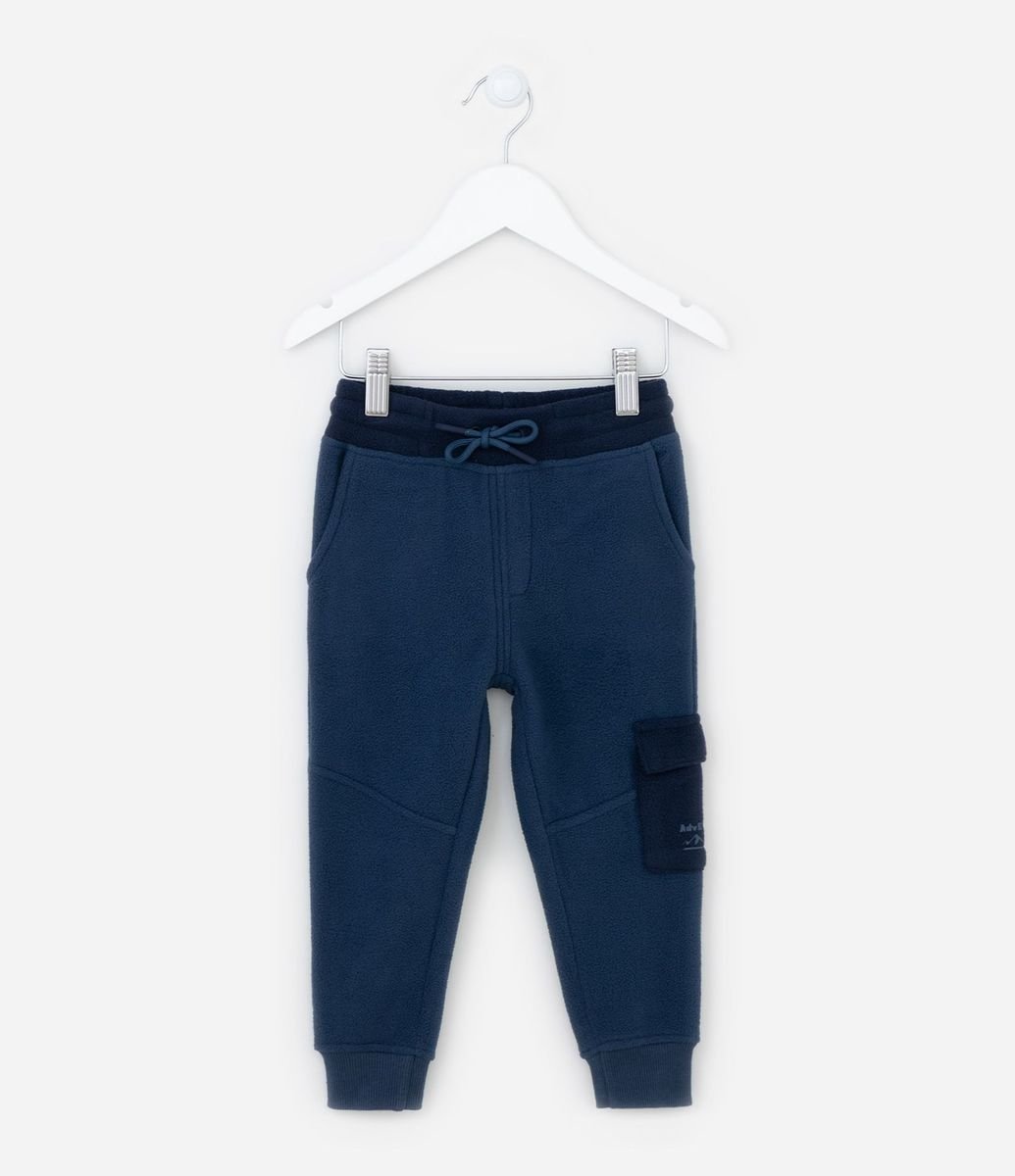 Pantalón Infantil en Fleece con Pequeño Bolsillo Cargo - Talle 1 al 5 ...